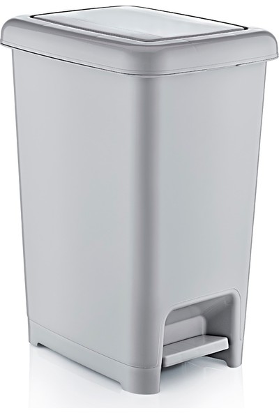 Dünya Plastik 25 lt Slim Pedallı Çöp Kovası Gri Dünya Plastik 25 lt Slim Pedallı Çöp Kovası Gri