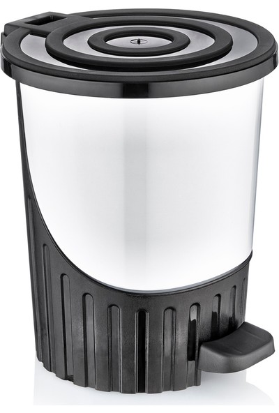 Vienev 14 lt Renkli Pedallı Çöp Kovası Beyaz