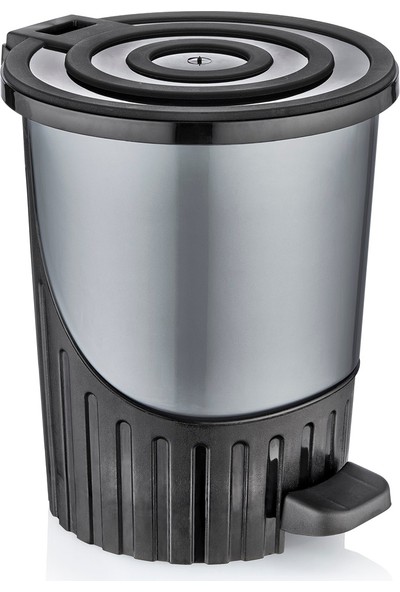 Vienev 14 lt Renkli Pedallı Çöp Kovası Siyah