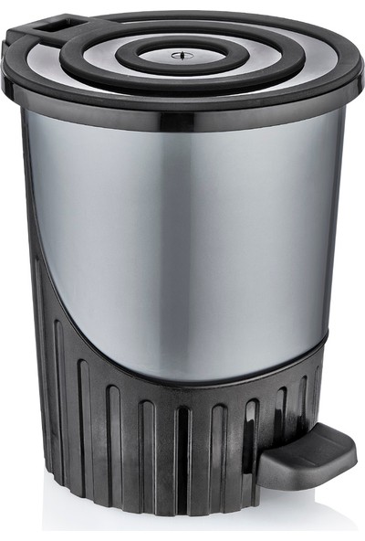 Vienev 26 lt Renkli Pedallı Çöp Kovası Siyah