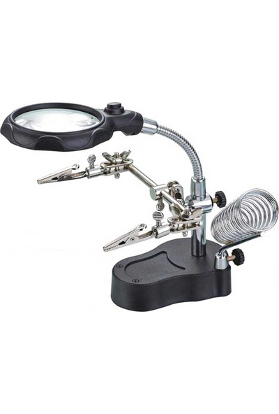 Ledwell Çok Amaçlı Tutacak Havya Standlı Büyüteçli Işıklı