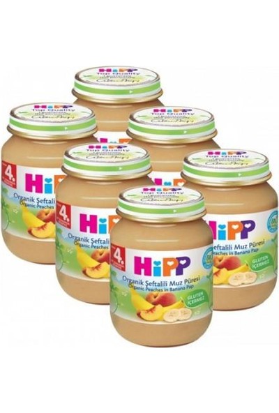Hipp Organik Şeftali Püreli Kavanoz Maması 125 gr - 6'lı