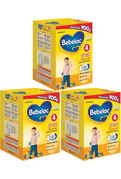 Bebelac 4 Çocuk Devam Sütü 900 gr - 3'lü Bebelac 4 Çocuk Devam Sütü 900 gr - 3'lü