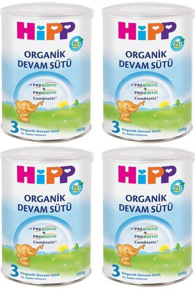 Hipp 3 Organik Combiotic Devam Sütü 350 gr - 4'lü Hipp 3 Organik Combiotic Devam Sütü 350 gr - 4'lü
