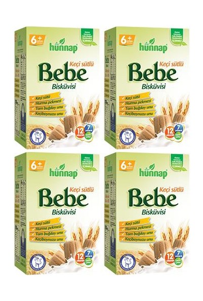 hünnap Keçi Sütlü Bebe Bisküvisi 400 gr - 4'lü