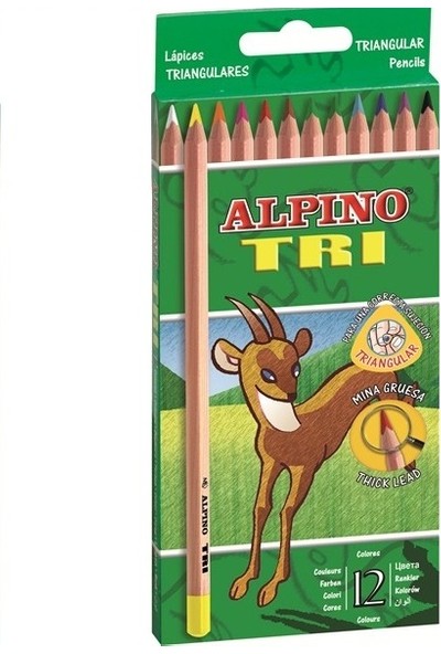 Alpino Tri Üçgen Kuru Boya Kalemi 12 Li Al-128