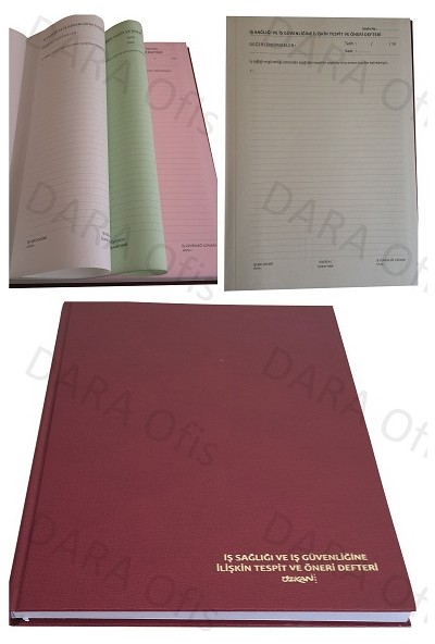 Özkan İş Sağlığı Tespit Öneri Defteri Ciltli 50X3 Yaprak