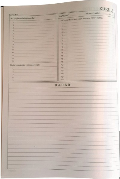 Özkan Kurul Karar Defteri 40 Yaprak