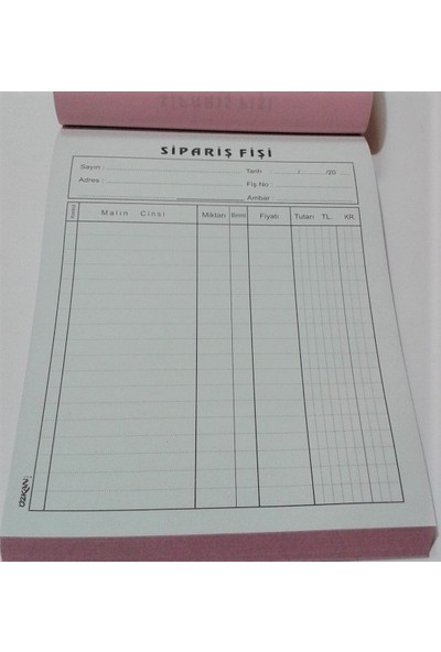 Özkan Sipariş Fişi No:3 Otokopili 3 Nüsha 6 lı Paket Özkan Sipariş Fişi No:3 Otokopili 3 Nüsha 6 lı Paket