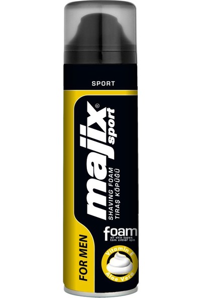 Majix Sport Aloe Vera Özlü E Vitaminli Tıraş Köpüğü 200 ml Majix Sport Aloe Vera Özlü E Vitaminli Tıraş Köpüğü 200 ml