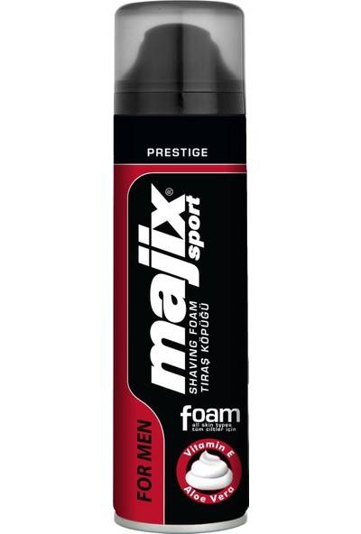 Majix Prestige Aloe Vera Özlü E Vitaminli Tıraş Köpüğü 200 ml Majix Prestige Aloe Vera Özlü E Vitaminli Tıraş Köpüğü 200 ml