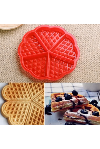 Evin Stili Kalp Şeklinde Silikon Waffle Kalıbı Evin Stili Kalp Şeklinde Silikon Waffle Kalıbı