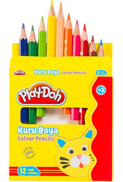 Play Doh 12 Renk Kuru Boya Yarım Boy