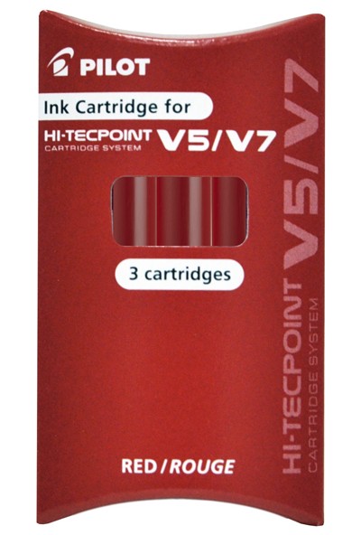 Pilot V7 Hi-Tecpoint Karuşlu Yedek 3'lü Kırmızı
