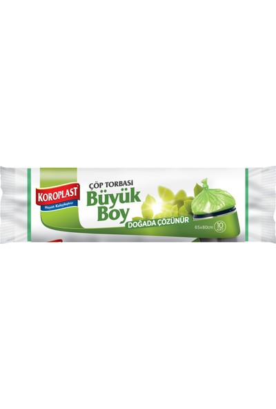 Koroplast Doğada Çözünür Büyük Boy Çöp Torbası 10'lu 65x80 cm