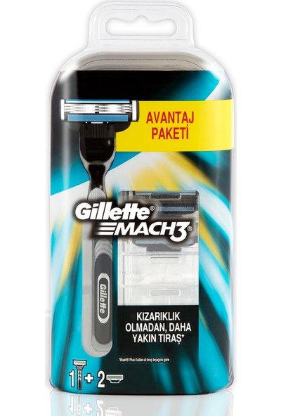 Gillette Mach3 Tıraş Makinesi + 2'li Yedek Tıraş Bıçağı Gillette Mach3 Tıraş Makinesi + 2'li Yedek Tıraş Bıçağı