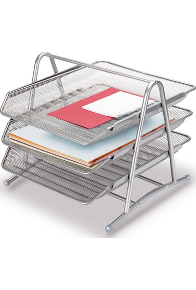 Gıpta 3 Kat Evrak Rafı F0006 Gümüş