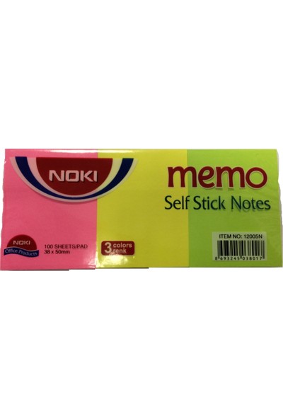 Noki Yapışkanlı Not K. 38X51 12005N Karışık Neon