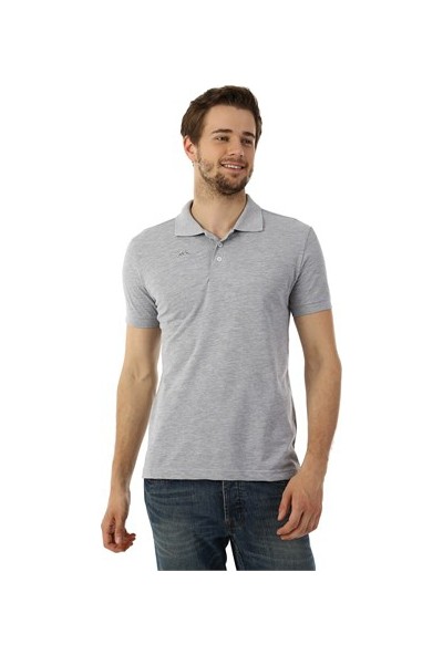 Mervem Lakos T-Shirt Polo Yaka Gri Mervem Lakos T-Shirt Polo Yaka Gri