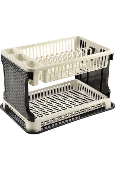 Tuffex Rattan İki Katlı Tabaklık - Beyaz Tuffex Rattan İki Katlı Tabaklık - Beyaz
