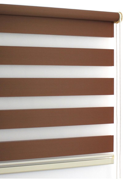 Buperde Kahverengi Eko Zebra Perde