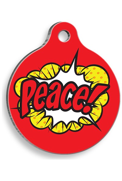 Pet Tag Art Peace Yuvarlak Kedi Ve Köpek Künyesi: 3 cm Pet Tag Art Peace Yuvarlak Kedi Ve Köpek Künyesi: 3 cm