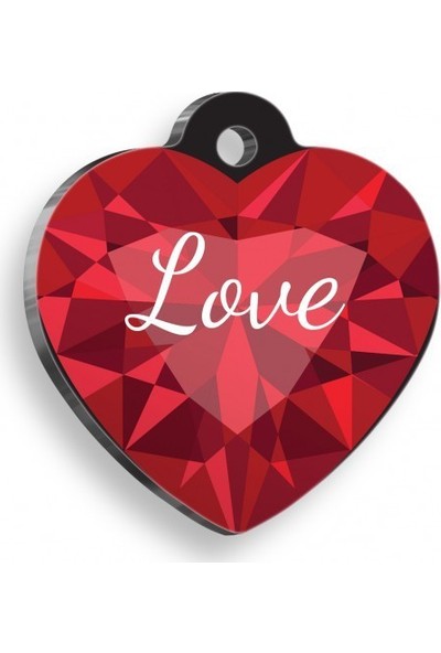 Pet Tag Art Aşk Serisi 3D Kalp Kedi Ve Köpek Künyesi: 4,2 x 4,5 cm