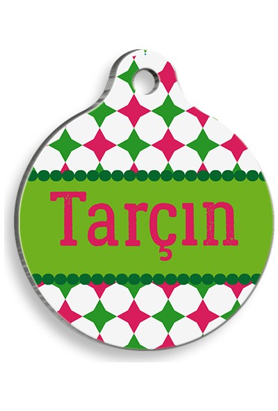 Pet Tag Art Pembe Retro Yuvarlak Şekilli Kedi Ve Köpek Künyesi: 2,5 cm Pet Tag Art Pembe Retro Yuvarlak Şekilli Kedi Ve Köpek Künyesi: 2,5 cm
