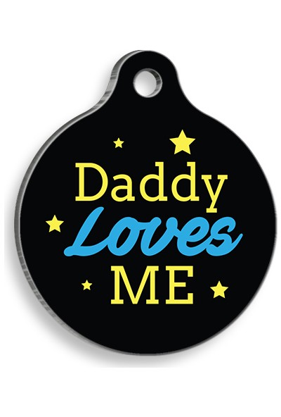 Pet Tag Art Daddy Siyah Yuvarlak Kedi Ve Köpek Künyesi: 3,8 cm