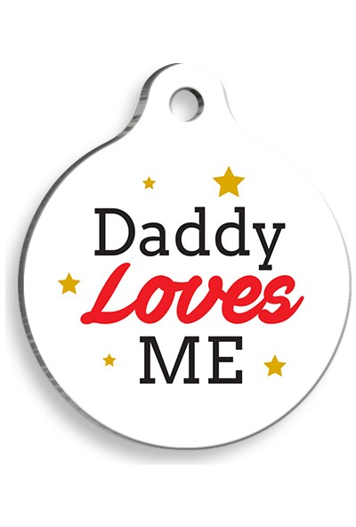 Pet Tag Art Daddy Beyaz Yuvarlak Kedi Ve Köpek Künyesi: 3 cm