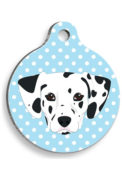 Pet Tag Art Puantiyeli Dalmaçyalı Yuvarlak Köpek Künyesi: 3,8 cm