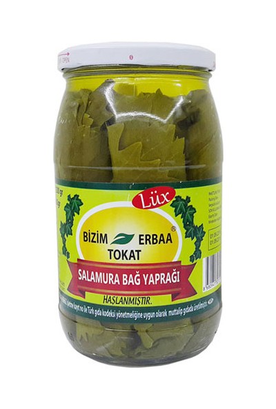 Tokat Erbaa Bizim Lüx Salamura Bağ Yaprağı Cam Kavanoz 500 gr Tokat Erbaa Bizim Lüx Salamura Bağ Yaprağı Cam Kavanoz 500 gr