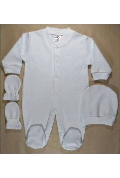 Bebek Tulum Düz Beyaz 0 - 3 Ay Süslemelik
