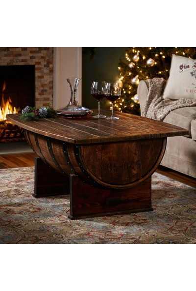 Masifart Fıçı Orta Sehpa Ceviz 120 Cm Ahşap Şarap Fıçısından Masifart Fıçı Orta Sehpa Ceviz 120 Cm Ahşap Şarap Fıçısından