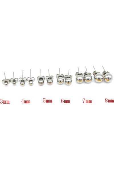 Chavin Yuvarlak Gri Top Bayan Çelik Küpe 3 Mm. Dm17-3