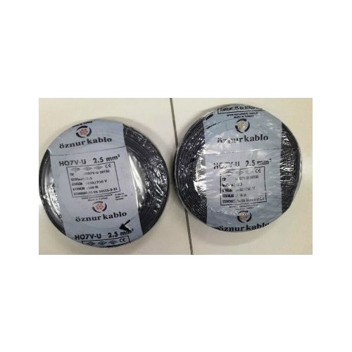 Öznur 2,5 Mm Nya Kablo Tek Damar Siyah 100 Metre Fiyatı