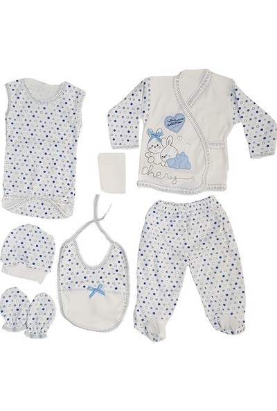 Webombinoo 7'li Mavi Erkek Bebek Tavşanlı Hastane Çıkışı Seti