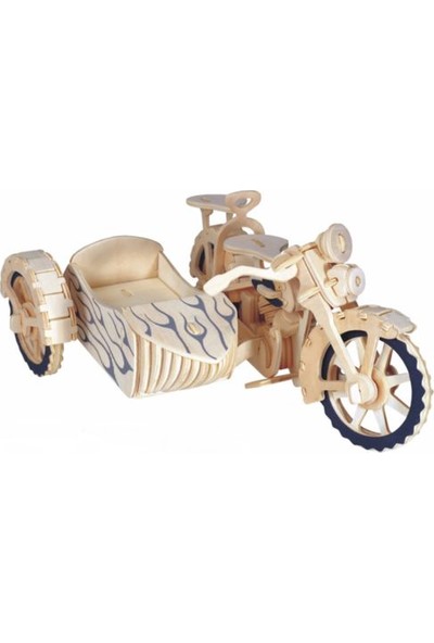 Piramigo 3D Büyük Ahşap Maket Sepetli Motorsiklet - Cyclecar Piramigo 3D Büyük Ahşap Maket Sepetli Motorsiklet - Cyclecar