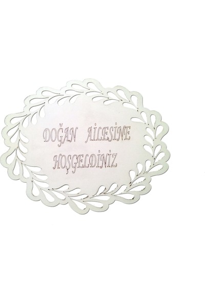 Lazeratölye Ahşap Kapı Süsü Beyaz