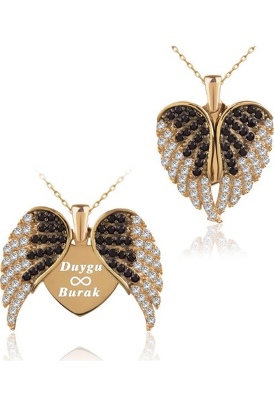 İndigo Takı Aşkın Kanatları İsimli Altın Kaplama Gümüş Kolye İndigo Takı Aşkın Kanatları İsimli Altın Kaplama Gümüş Kolye