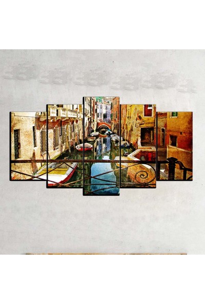 Kanvas Burada OİL5-68 Yağlıboya 5 Parçalı Kanvas Tablo - 120 x 60 cm