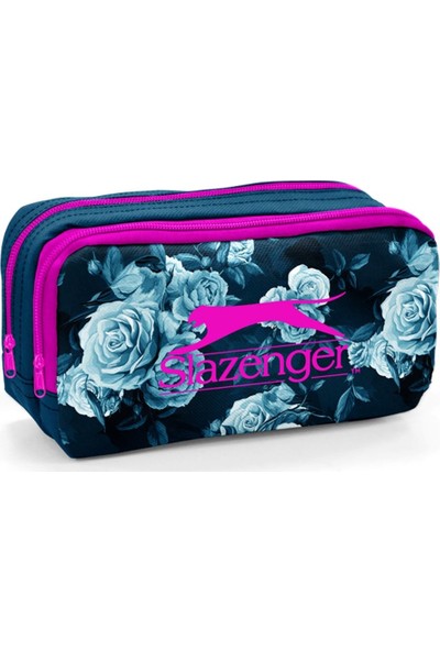 Slazenger Gül Desenli Kalem Çantası İki Bölmeli - 12429 Slazenger Gül Desenli Kalem Çantası İki Bölmeli - 12429