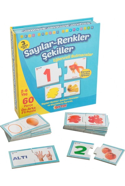 Diy - Toy Eğlenceli Sayılar Renkler Şekiller Çocuk Puzzle Dıy Toy