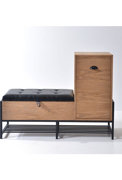 Ahşap Sokağı Mia Bench Box Metal Ayak Ahşap Ahşap Sokağı Mia Bench Box Metal Ayak Ahşap