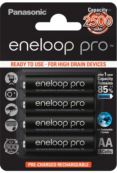 Panasonic Eneloop Pro 2550 mAh Şarjlı Pil Panasonic Eneloop Pro 2550 mAh Şarjlı Pil