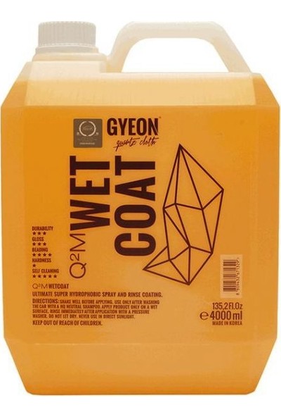 Gyeon Quartz Q2M Wet Coat Islak Kullanım Hızlı Boya Koruma 4 lt Gyeon Quartz Q2M Wet Coat Islak Kullanım Hızlı Boya Koruma 4 lt