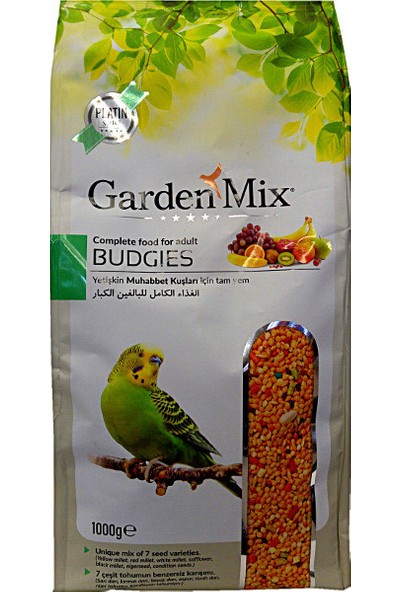 Gardenmix Platin Seri Vitaminli Meyveli Muhabbet Kuşu Yemi 1 Kg