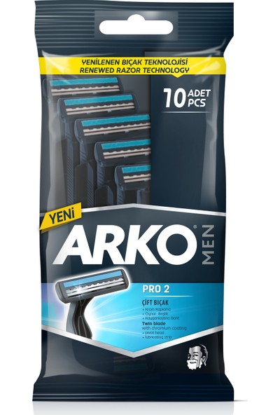 Arko Men T2 Çift Bıçaklı Tıraş Bıçağı 10'lu