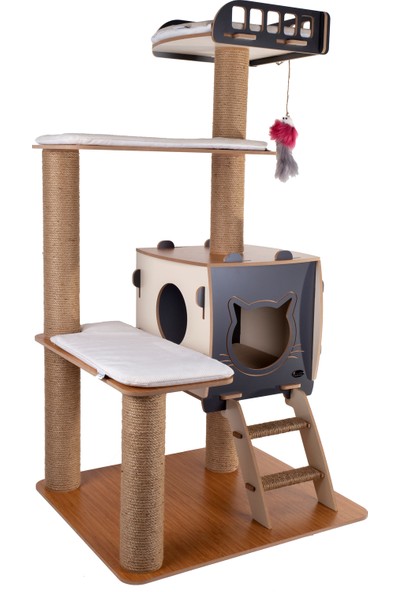 Patihomes Katlı Kedi Evi Tırmalamalı