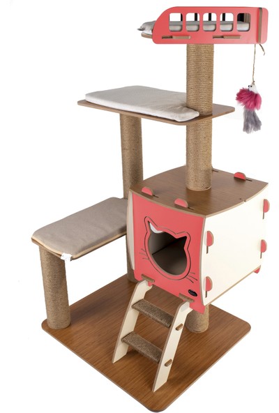 Patihomes Katlı Kedi Evi Tırmalamalı